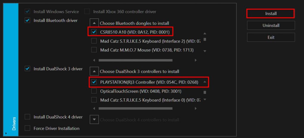 PS3とPS4のコントローラーをWindows10に接続出来る「ScpToolkit(XInput Wrapper aka ScpServer ...